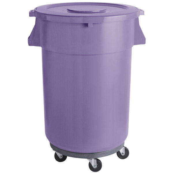 44 Gallon / 700 Cup Purple Mobile Ingredient Storage Bin with Lid