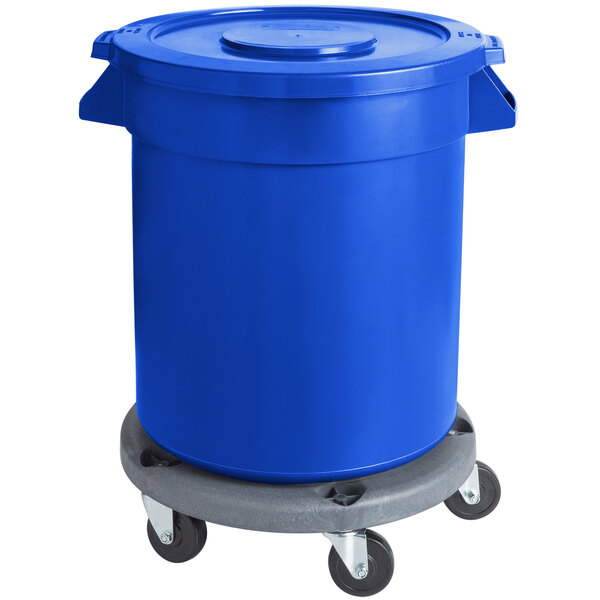 20 Gallon / 320 Cup Blue Mobile Ingredient Storage Bin with Lid