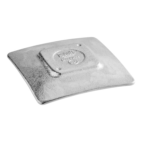 Tablecraft Sierra 4 1/8" Square Natural Finish Cast Aluminum Spoon Rest