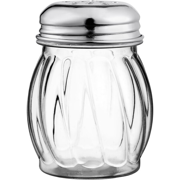 Tablecraft 6 oz. Clear Tritan™ Plastic Swirl Shaker with Chrome Plated ...