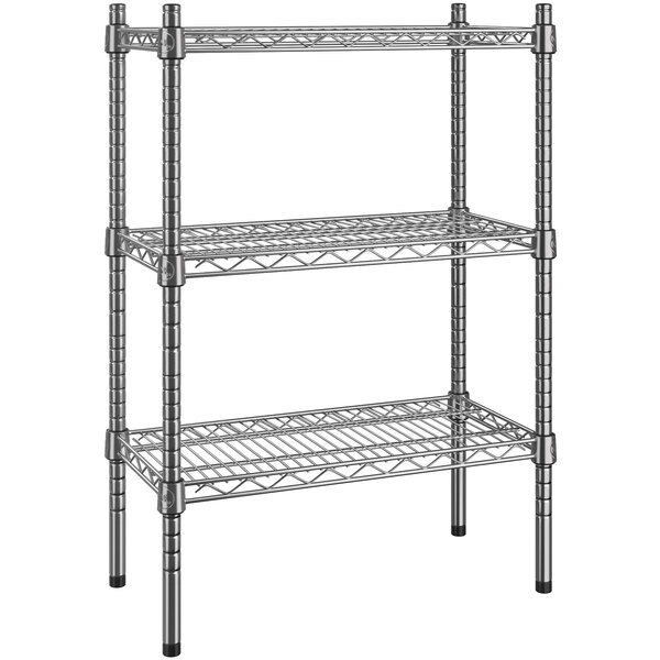 Regency 12" x 24" NSF Chrome 3-Shelf Kit with 34" Posts