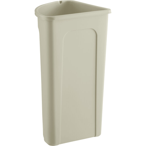 Lavex 21 Gallon Beige Corner Round Trash Can