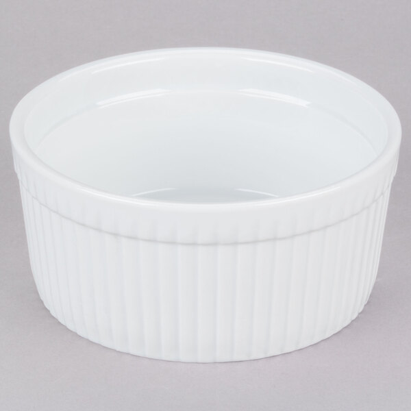 CAC SFB-24 24 oz. White China Fluted Souffle Bowl - 24/Case