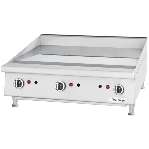 U.S Range UTGG48-G48M 48" Natural Gas Chrome Plated Countertop Griddle ...