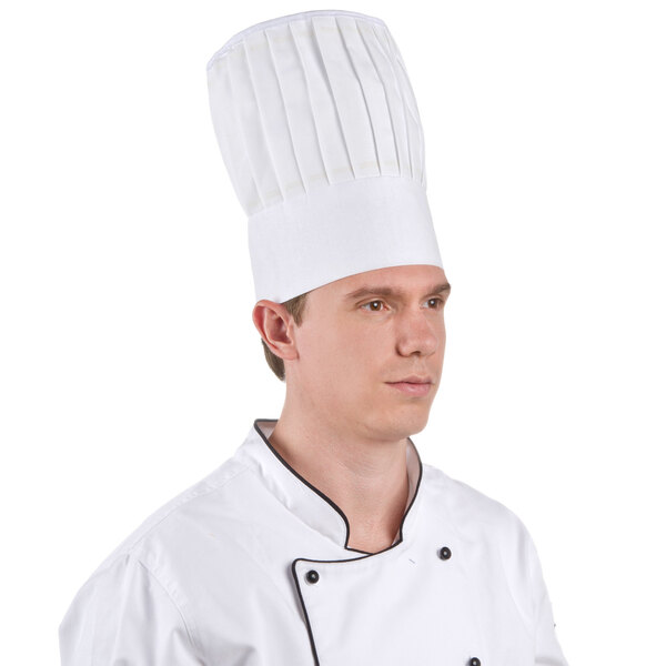 Chef Revival Customizable 9" White Poly-Cotton European Chef Hat