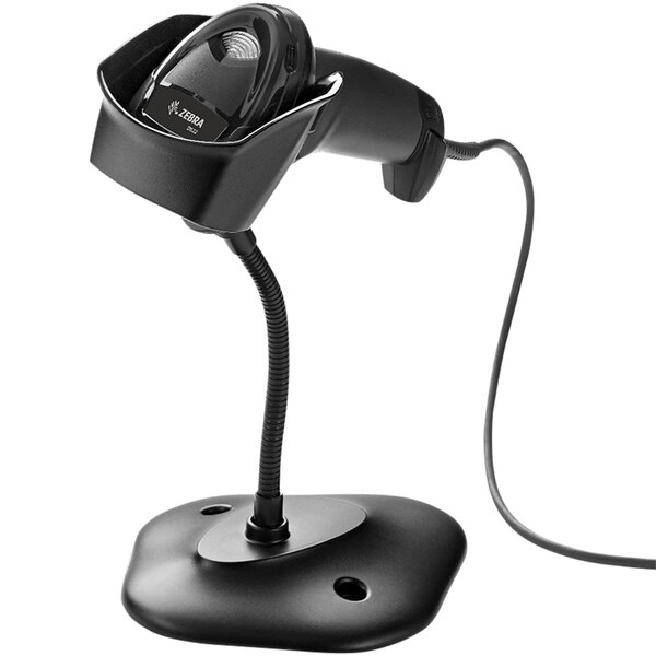 Zebra DS2208-SR7U2100SGW DS2208-SR Black Corded USB Scanner Kit with Stand