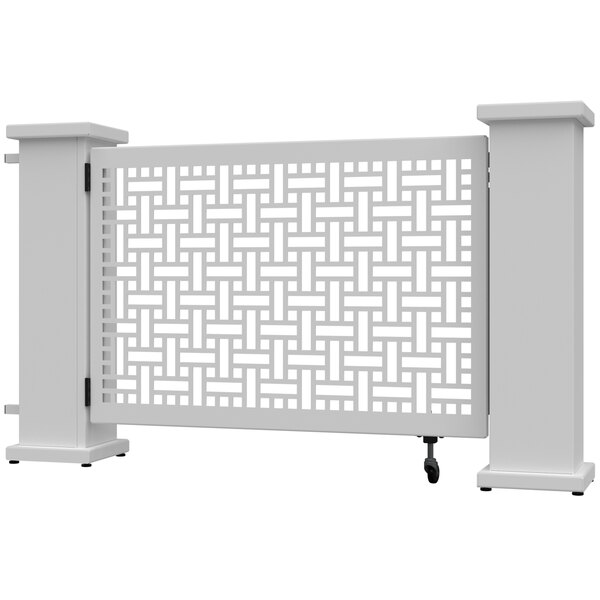 SelectSpace 62" x 10" x 34" White Square Weave Pattern Gate with ...