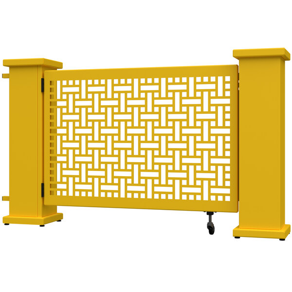 SelectSpace 62" x 10" x 34" Bright Yellow Square Weave Pattern Gate ...