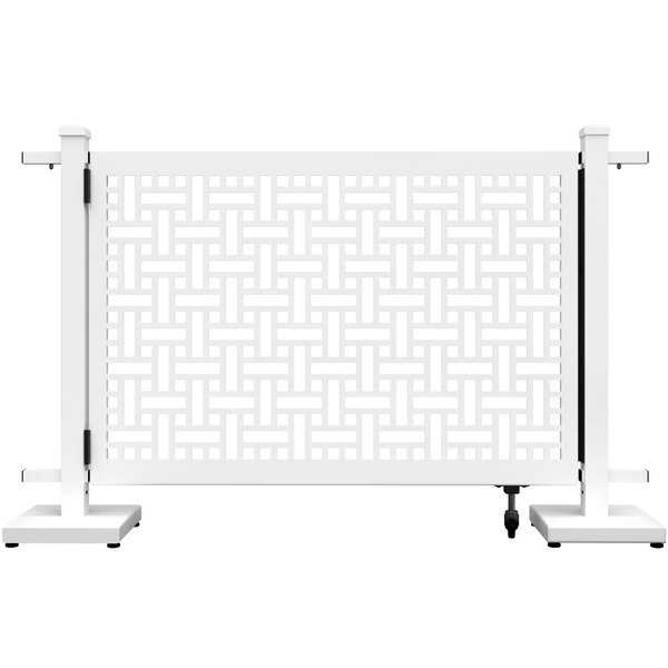 SelectSpace 56" x 10" x 34" White Square Weave Pattern Gate with ...