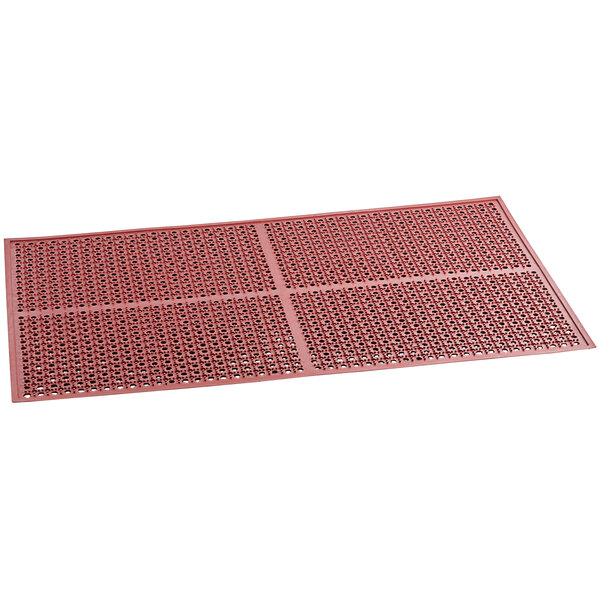 Choice 3' x 5' Red Cross Rubber Grease-Resistant Anti-Fatigue Floor Mat ...