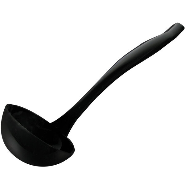 Sabert UBK36LADL 4 oz. Black Disposable Plastic Ladle - 3 / Pack