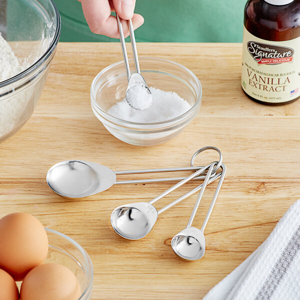 Choice 4-Piece Stainless Steel Measuring Spoon Set with Wire Handles