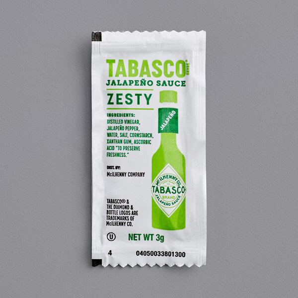 TABASCO® Green Hot Sauce Portion Packet 3 Gram - 200/Case