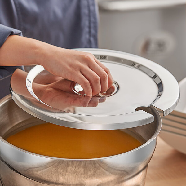 Choice 11 Qt. Notched Stainless Steel Inset Cover