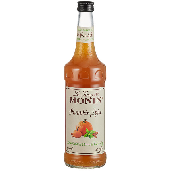 Monin Zero Calorie Natural Pumpkin Spice Flavoring Syrup 750 mL