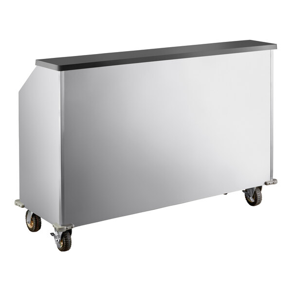 Regency 70" Stainless Steel Portable Bar with Open Front and Two ...