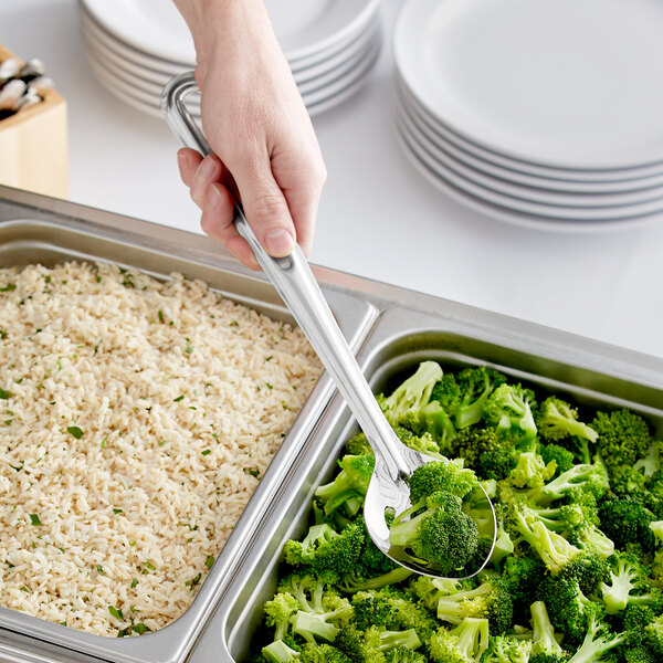 Choice 15" Slotted Stainless Steel Basting Spoon