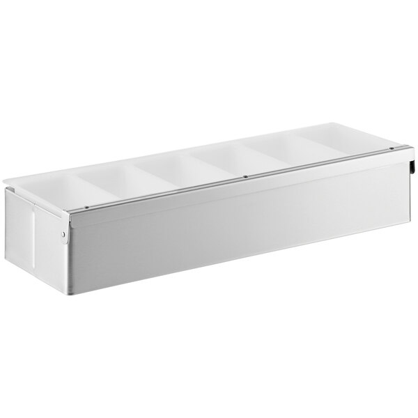 Tablecraft 6-Compartment Stainless Steel Condiment Bar with (6) 1 Pint ...