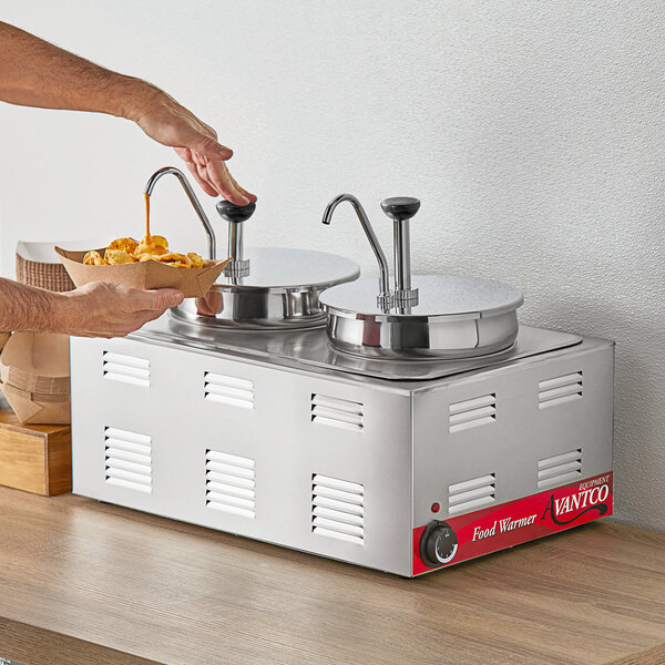 Avantco 7 Qt. Stainless Steel Condiment Pump with Inset