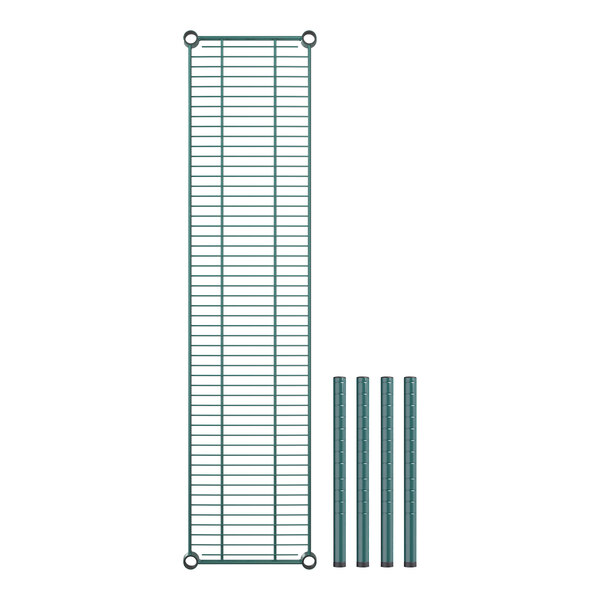 Regency 12" x 48" NSF Green Epoxy 1-Shelf Kit with 14" Posts