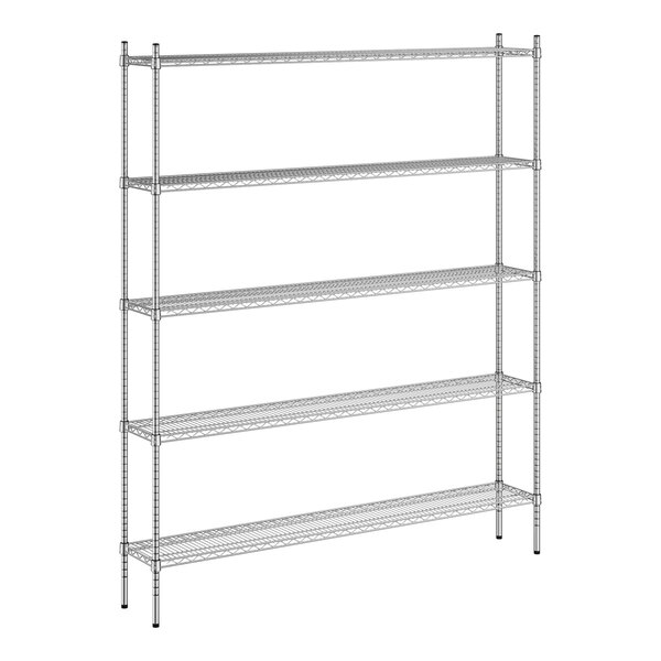 Regency 12" x 72" x 86" NSF Chrome 5-Shelf Kit