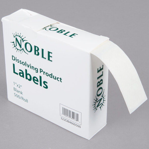 Noble Products 1" x 2" Blank Dissolving Product Label with Dispenser ...