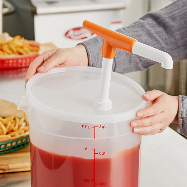 Choice Round Translucent Lid for 8 Qt. Pump Dispenser