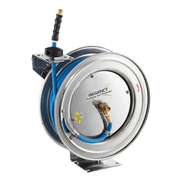 Regency Open Stainless Steel Hose Reel with 50' Hose
