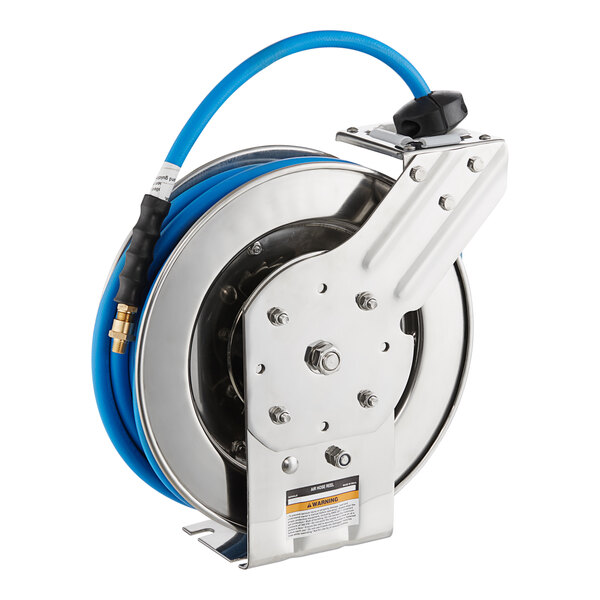 Regency Open Stainless Steel Hose Reel with 35' Hose