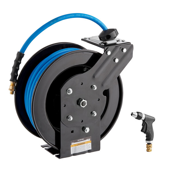 Regency Open Powder-Coated Steel Hose Reel with 50' Hose and Spray ...