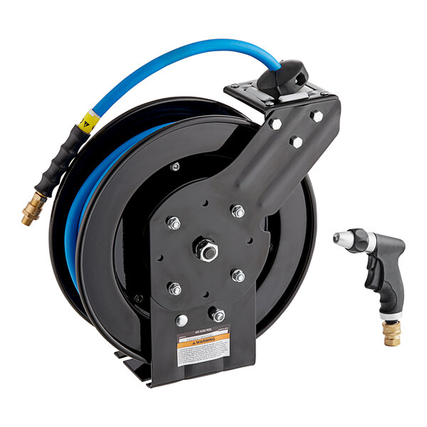 Regency Open Powder-Coated Steel Hose Reel with 30' Hose and Spray ...
