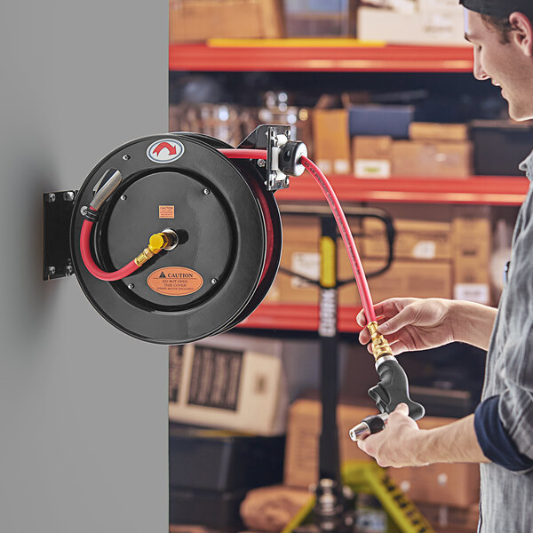 Regency Open Powder-Coated Steel Hose Reel with 15' Hose