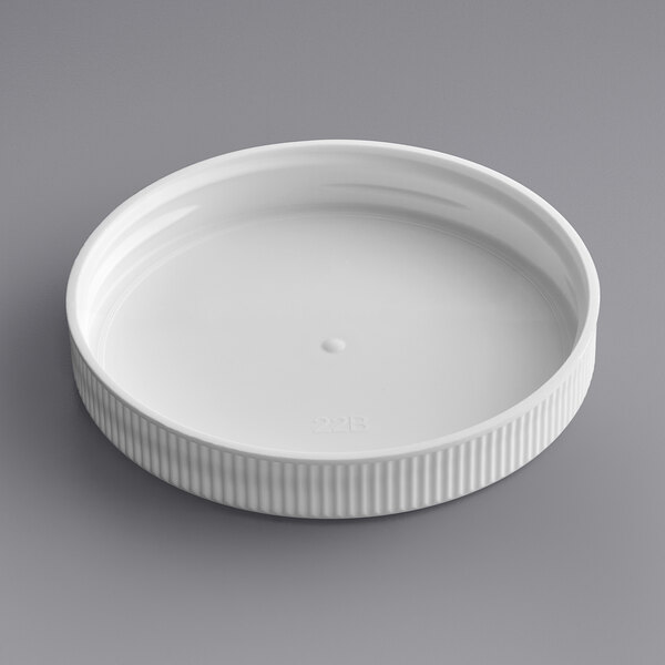 70/400 Unlined White Ribbed Plastic Cap - 850/Case