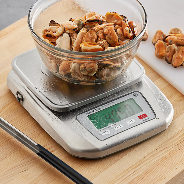 AvaWeigh Platinum PCOS20SS 20 lb. Waterproof Stainless Steel Digital ...