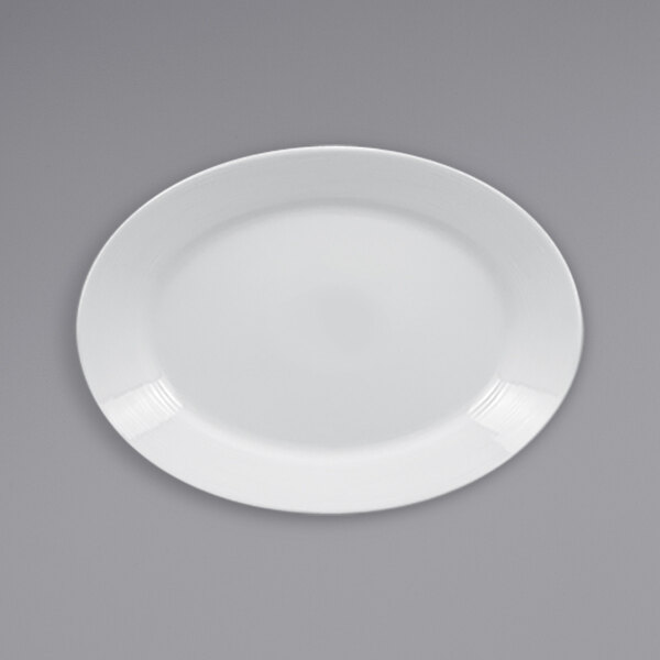 RAK Porcelain Access Polaris 12 3/5" x 9 1/4" Wide Rim Oval Deep Plate ...