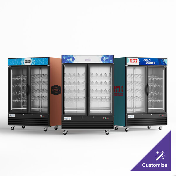 Avantco GDW-49-BBC 53" Customizable Black Two Door Wine Merchandiser ...