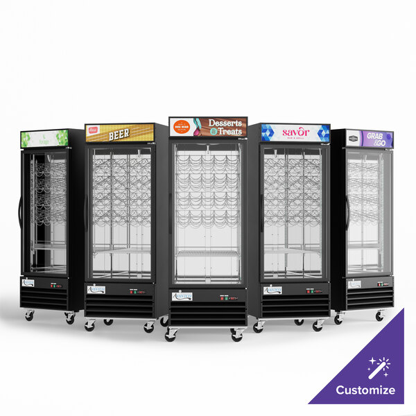 Avantco GDW-23-BBC 28" Customizable Black Single Door Wine Merchandiser ...
