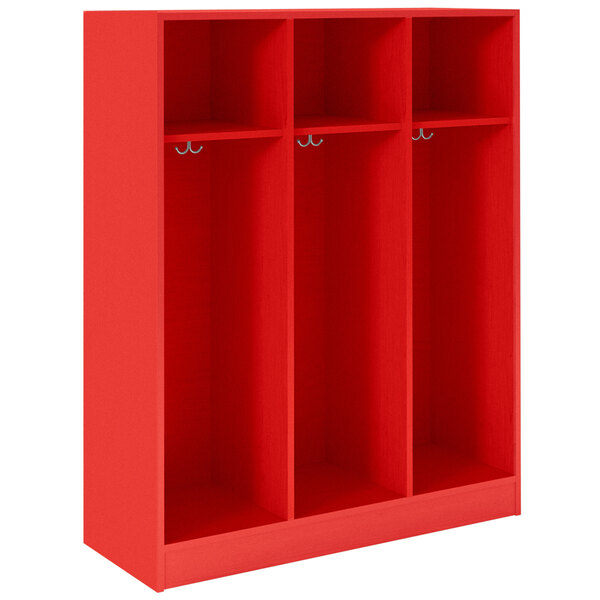 I.D. Systems 45" x 18" x 59" Tulip Red Triple Storage Locker 79004 Z45 043