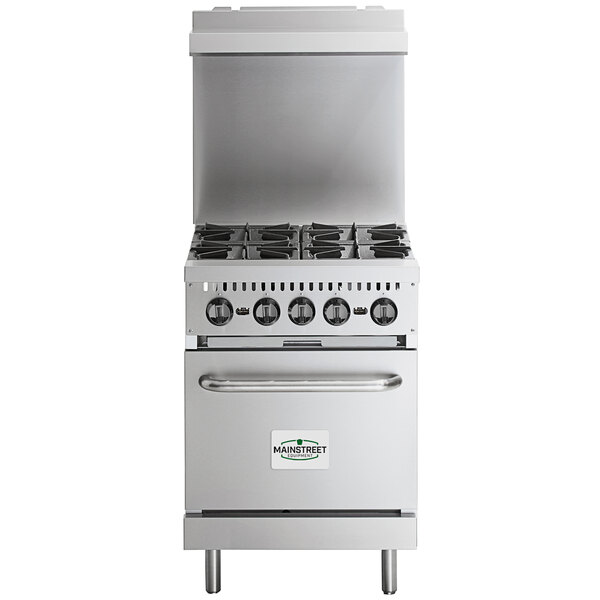 Main Street Equipment E24-N Natural Gas 4 Burner 24" Range with Space ...
