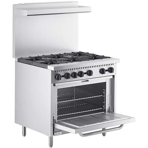 Main Street Equipment E36-L Liquid Propane 6 Burner 36" Range with ...