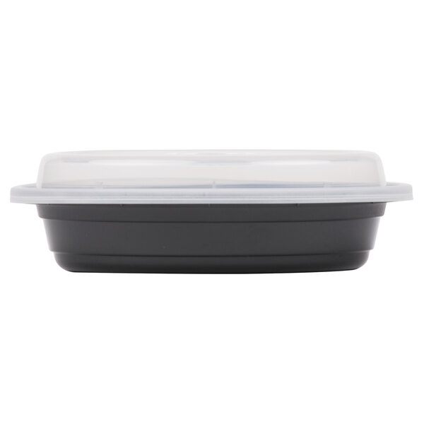 Pactiv Newspring OC06B 6 oz. Black 5 3/4" x 4" x 1 1/8" VERSAtainer ...