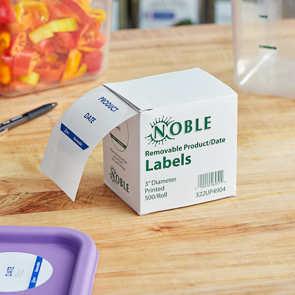 Noble Products 3" Product Date Round Removable Label with Dispenser ...