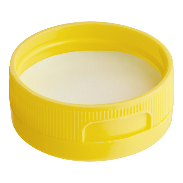 38/400 Yellow Plastic Flip Top Lid with Pressure Sensitive Liner - 2000 ...