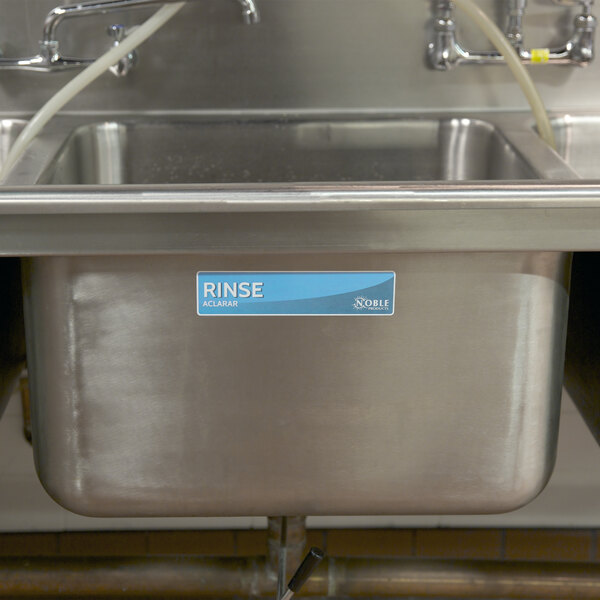 Wash, Rinse, Sanitize, and Water Level Permanent Sink Labels