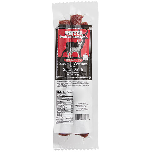 Shaffer Venison Farms 4 oz. Venison Snack Stick - 24/Case
