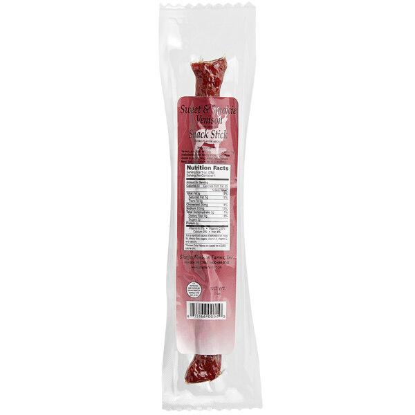 Shaffer Venison Farms 1 oz. Sweet and Smokie Venison Snack Stick - 240/Case