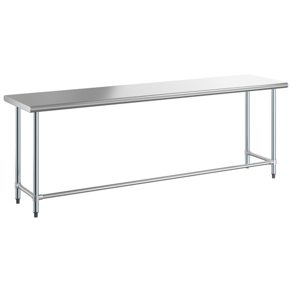 Steelton 24" x 96" 18-Gauge 430 Stainless Steel Open Base Work Table