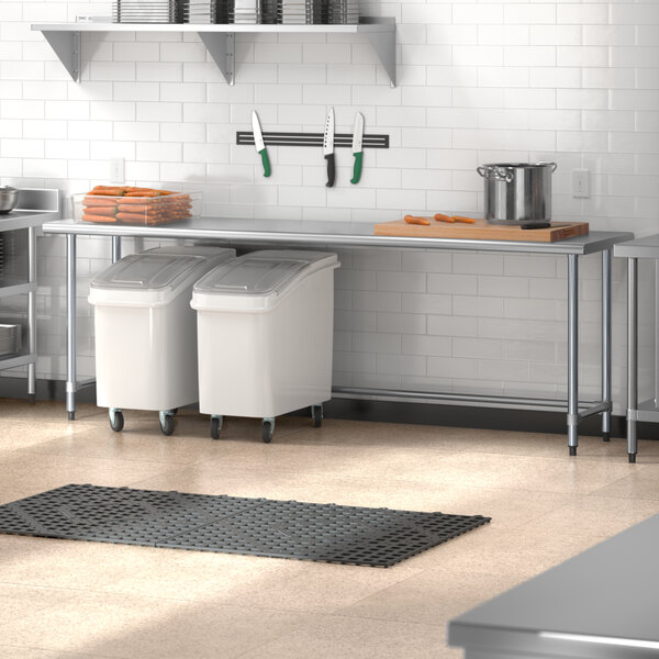 Steelton 24" x 96" 18-Gauge 430 Stainless Steel Open Base Work Table