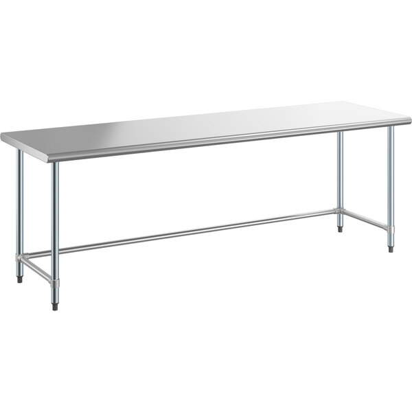 Steelton 30" x 96" 18-Gauge 430 Stainless Steel Open Base Work Table