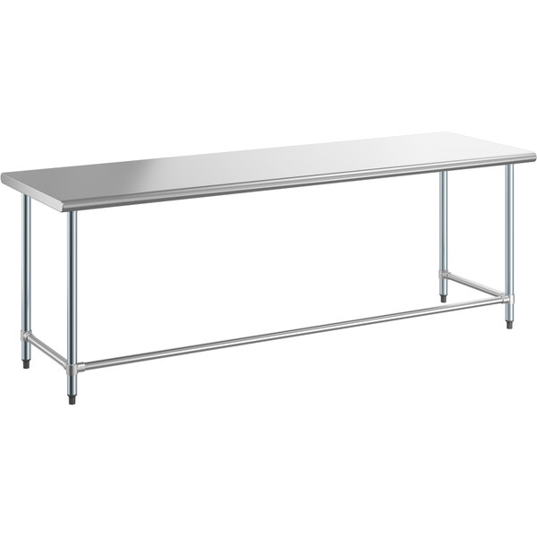 Steelton 30" x 96" 18-Gauge 430 Stainless Steel Open Base Work Table